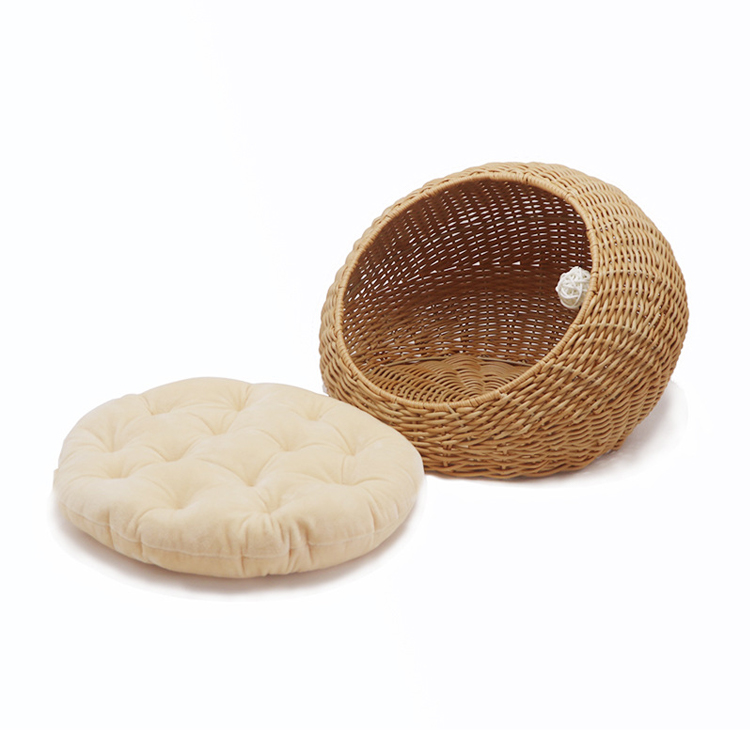 Cat Rattan Bed 50×50×35cm - Wood Pet Furniture, China Manufacturer ...