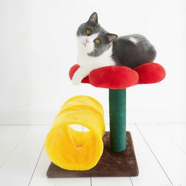 Flower Cat Scratcher Fabric 20×30×20cm - Wood Pet Furniture, China ...