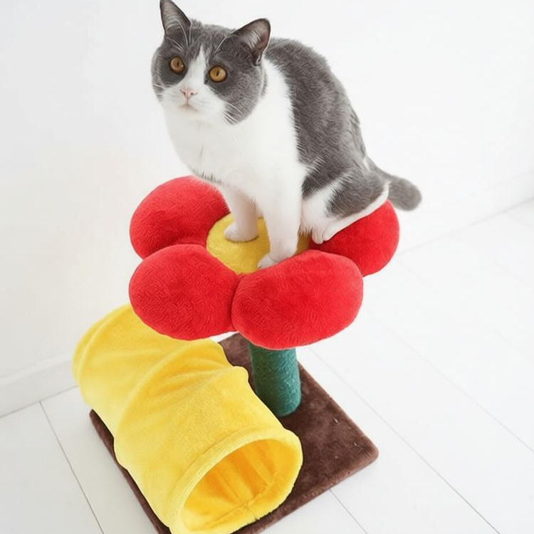 Flower Cat Scratcher Fabric 20×30×20cm - Wood Pet Furniture, China ...